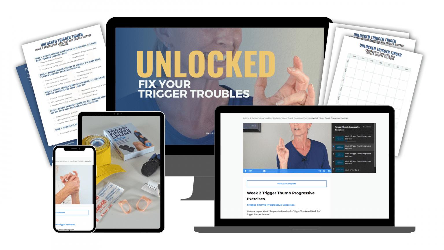 Unlocked Trigger Finger and Trigger Thumb - Virtual Hand Care